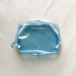 Sephora | Bags | Sephora Transparent Blue Zippered Makeup Pouch | Poshmark